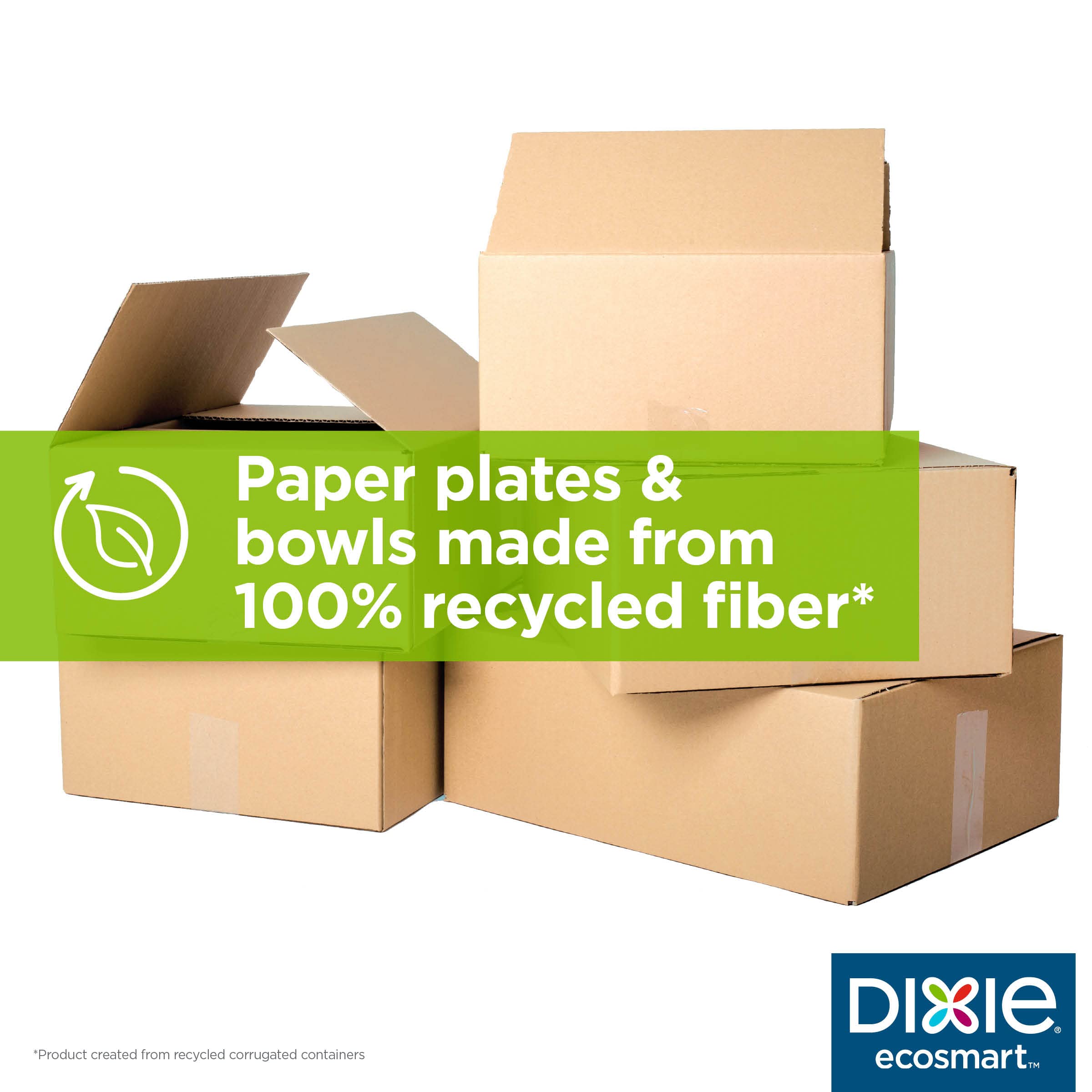 Dixie ecosmart‚ 20oz 100% Recycled Fiber Paper Bowls by GP PRO (Georgia-Pacific), RFB20WS, 500 Count (125 Bowls Per Pack, 4 packs Per Case)