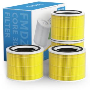 core 300 replacement filter compatible with levoit core 300 core 300s vortexair purifier, 3-in-1 pre-filter, h13 grade true hepa and activated carbon filter, core 300-rf-pa, 4-pack