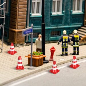 50Pcs Mini Traffic Cones Road Construction Cones Kids Plastic Traffic Signs Toy Sand Table Ornaments Children Educational Learning Toy