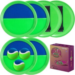 bufeeaye beach toys - toss and catch ball set, pool games pool toys for kids and adults with 6 paddles and 3 balls toys for 3 4 5 6 7 8 year old boys girls birthday easter gift