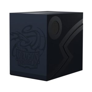 dragon shield deck box – dragon shield double shell: midnight blue/black - mtg card sleeves are smooth & tough - compatible with pokemon & magic the gathering cards