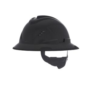 msa 10215835 v-gard c1 vented black full brim hard hat with reflectir cooling thermal barrier and fas-trac iii suspension - uses highly innovative cooling features to help alleviate heat stress