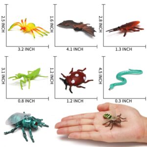 76 Pack Mini Plastic Bug Set, Realistic Insects Toy for Child, Fake Bugs Figure for Kid, Toddler, Insect Themed Party Favors Gift, Cupcake Topper, Education School Classroom reward, Sensory Bin Filler