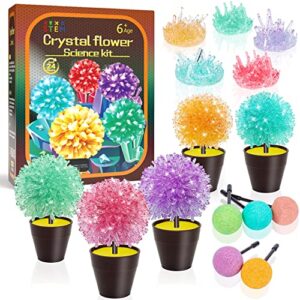 solmod crystal growing kit - grow 5 vibrant crystals fast (24 hours), easy diy science kit and stem toys for kids, a great educational gift for boys girls age 6+