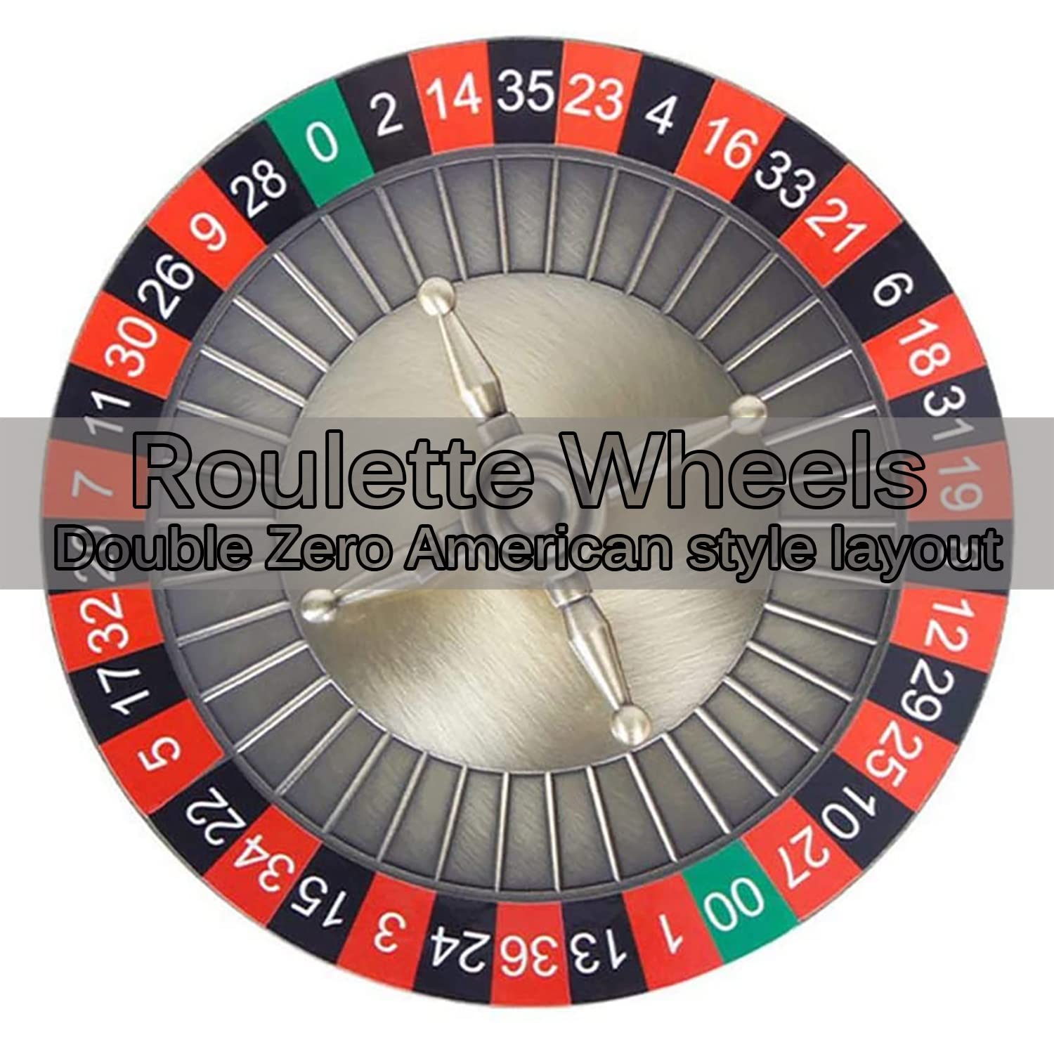 HXSTWW 12" Solid Wood High Glossy Roulette Wheel for Roulette Tables, Wooden Roulette Wheel with Double-Zero Layout, Turntable Leisure Table Games, Game Night Essential