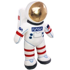 12” plush toy astronaut figurine, realistic astronaut plush toy with nasa & usa flag arm patches, super-soft stuffed, space decor astronaut toys for kids 3-5, nasa toys, toddler birthday gift