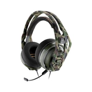 rig 400ha precision audio and chat performance pc gaming headset with removable active noise-canceling mic - forest camo