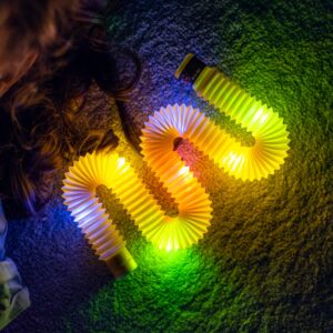 nutty toys Light Up Pop Tubes Sensory Toys - Glow Sticks for Kids, Fine Motor Skills Toddler Toy, Top ADHD & Autism Fidget 2024 Best Preschool Gifts Idea, Unique Boy & Girl Easter Basket Stuffers