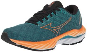 mizuno men's wave inspire 19 running shoe, ink blue/bird of paradise, 10