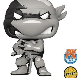 POP Teenage Mutant Ninja Turtles - Michelangelo (PX Previews Exclusive) Black & White Chase Funko Vinyl Figure (Bundled with Compatible Box Protector Case)