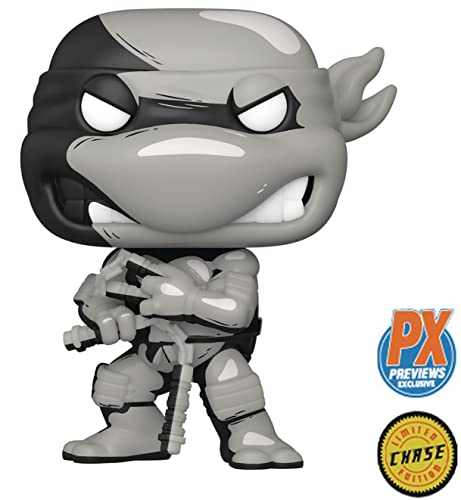 POP Teenage Mutant Ninja Turtles - Michelangelo (PX Previews Exclusive) Black & White Chase Funko Vinyl Figure (Bundled with Compatible Box Protector Case)