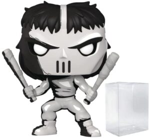 pop teenage mutant ninja turtles - casey jones (px previews exclusive) black & white chase funko vinyl figure (bundled with compatible box protector case)