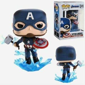 POP Marvel: Avengers Endgame - Captain America with Broken Shield & Mjoinir Funko Vinyl Figure (Bundled with Compatible Box Protector Case), Multicolor, 3.75 inches