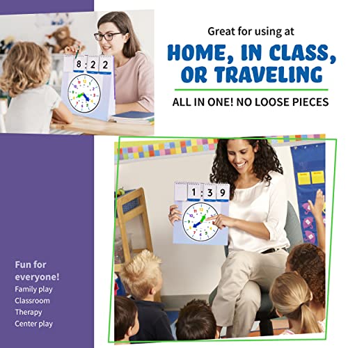 SPARK INNOVATIONS Learning Clock Teach Telling The Time Homeschool and Classroom Teaching Resources Educational Supplies Interactive Digital and Analog Clock Activity Set for Home and School