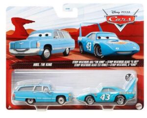 pixar cars mrs the king and strip weathers, 1:55 scale double pack