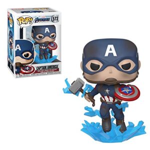 POP Marvel: Avengers Endgame - Captain America with Broken Shield & Mjoinir Funko Vinyl Figure (Bundled with Compatible Box Protector Case), Multicolor, 3.75 inches