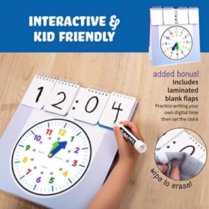 SPARK INNOVATIONS Learning Clock Teach Telling The Time Homeschool and Classroom Teaching Resources Educational Supplies Interactive Digital and Analog Clock Activity Set for Home and School