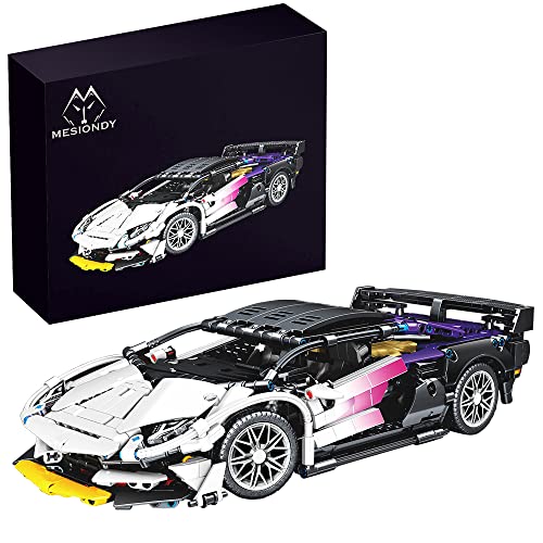 Mesiondy Building Blocks Toys Adults Kits, 1:14 MOC Building Set Sports Raceing Car Model for Boys Age 12-16 8-14，(1337 Pieces)