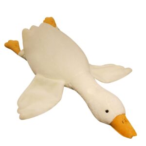 goose stuffed animal pillow toy, cute giant white goose stuffed animal duck plush pillow,super soft hugging pillow,swan pillow white