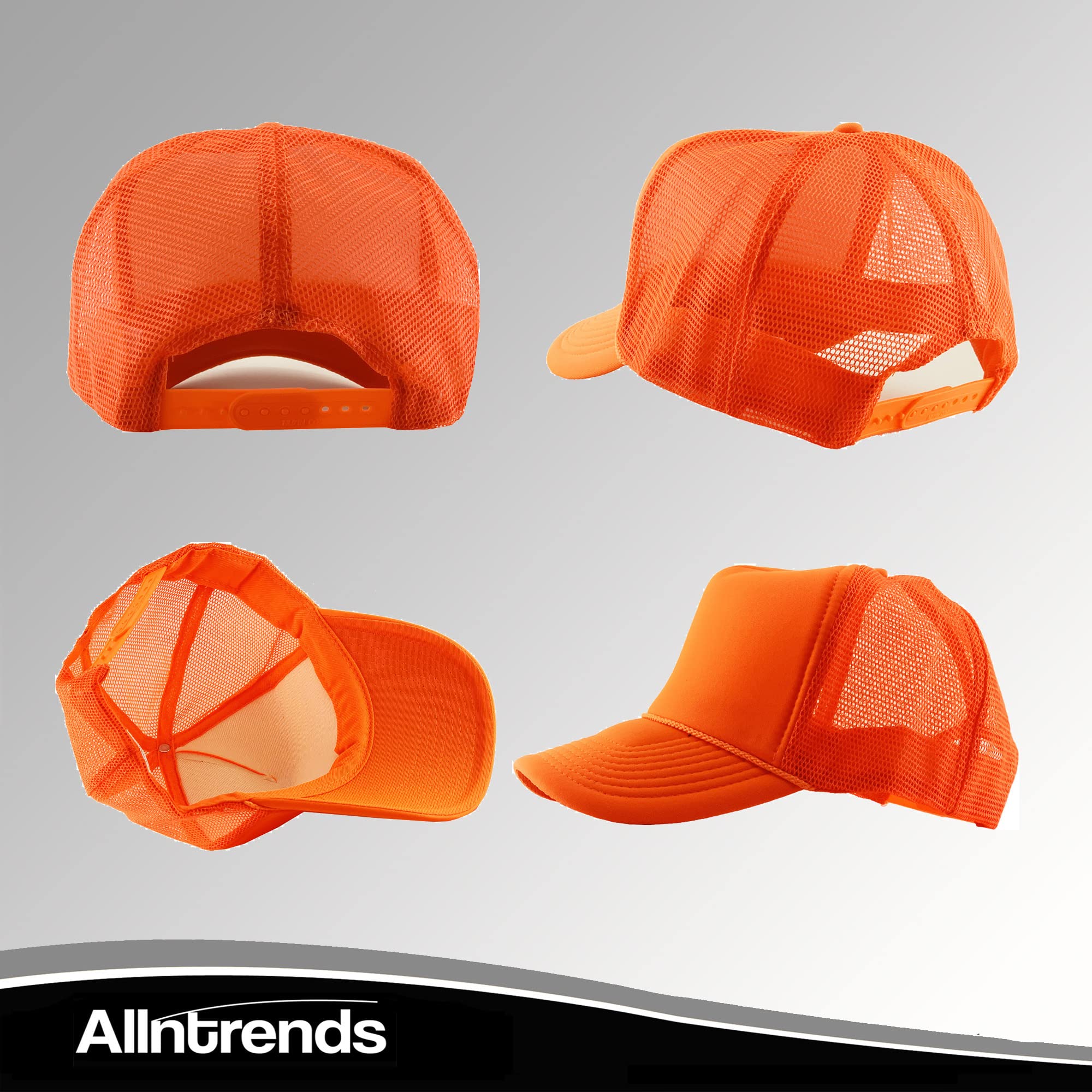 ALLNTRENDS Dinosaur Trucker Hat Embroidered Cool Dino Graphic Summer Cap (Neon Orange)