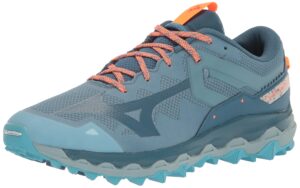 mizuno men's wave mujin 9 running shoe, provincial blue/baby blue, 9