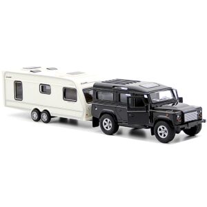 toy camper suv trailer towing rv motorhome toys for boys diecast truck model car metal pull back toy cars vehicle, doors open light sound, outdoor land adventure play set, kids gifts