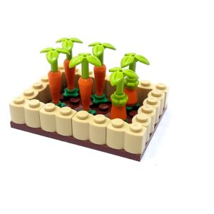 General Jim's Bright Colorful Vegetable Garden Plot Building Block Toy Playset 165 Pc 6 Section Modular Building Block Vegetable Garden Plot Set for Teens and Adults