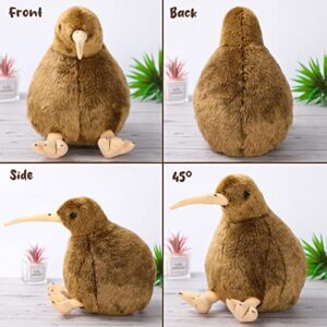 Kiwi Bird Plush Toy, Stuffed Animal Furry Kiwi Plushie Doll, Soft Fluffy Like Real Bird Hugging Toy - Present for Every Age & Occasion