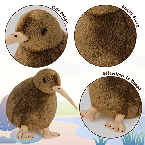 Kiwi Bird Plush Toy, Stuffed Animal Furry Kiwi Plushie Doll, Soft Fluffy Like Real Bird Hugging Toy - Present for Every Age & Occasion