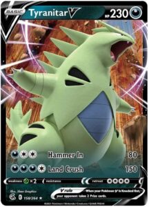 tyranitar v - 158/264 - ultra rare - sword & shield - fusion strike