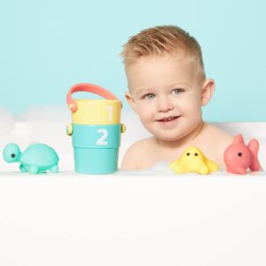 Simple Joys by Carter's Stacking Buckets and Ocean Squirties Bath Toy Bundle, One Size