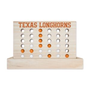 rico industries ncaa texas longhorns wooden 4 in a row board game line up 4 game travel board games for kids and adults