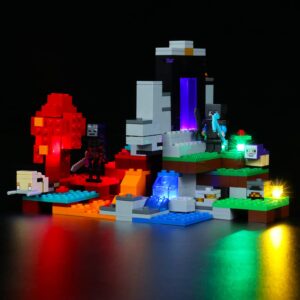 vonado led light kit compatible with lego the ruined portal 21172, diy lighting compatible with minecraft lego sets 21172 (no lego building toy), creative gfits for kids birthday