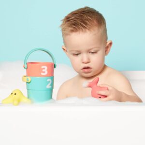 Simple Joys by Carter's Stacking Buckets and Ocean Squirties Bath Toy Bundle, One Size