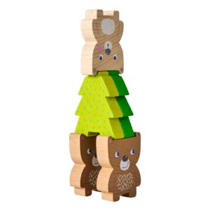 HABA Forest Friends Chunky 9 Piece Wooden Stacking Toy for Ages 2+(Made in Germany)