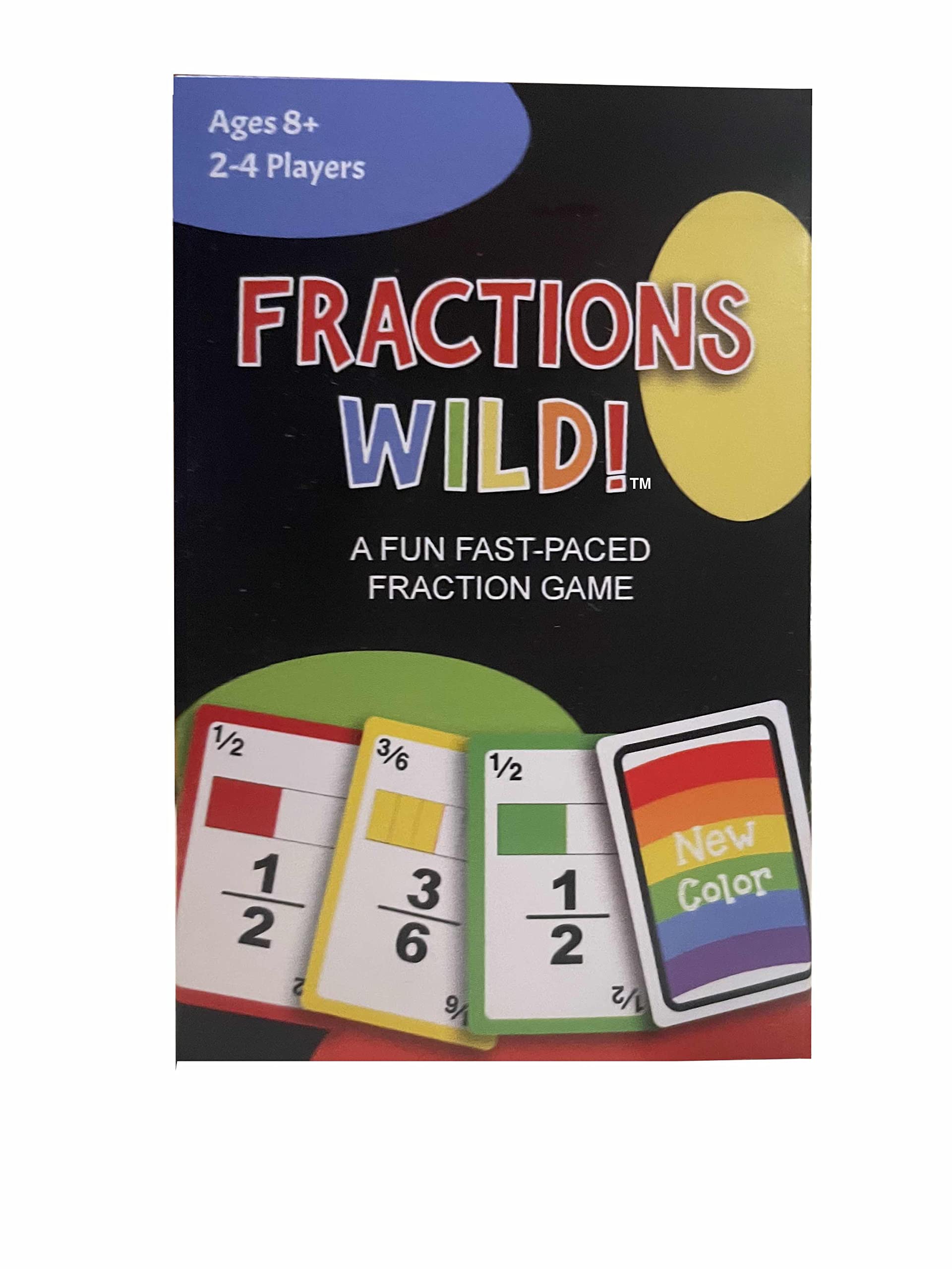 Fractions Wild - Match Fraction Number or Color to be The First to get rid of All Your Cards! Easy to Learn, Fun to pla Math Game for 3rd, 4th, 5th and 6th Grades.