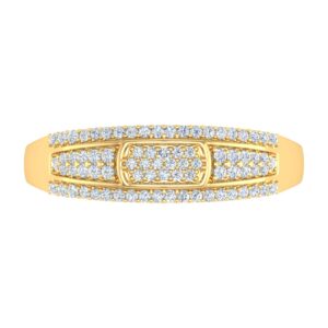 1/4 Carat Diamond Wedding Band Ring in 10K Yellow Gold (Ring Size 10) (I1-I2 Clarity)