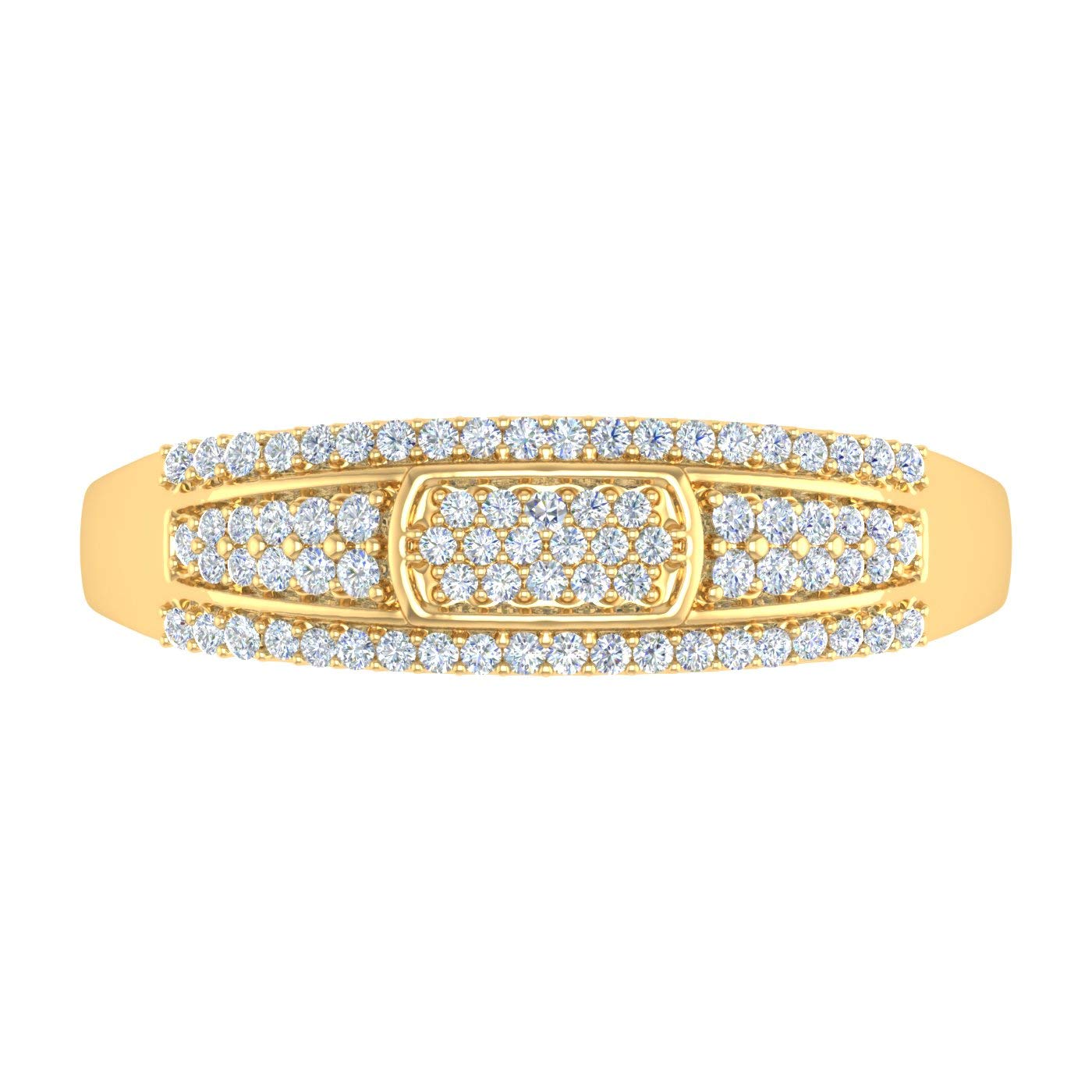 1/4 Carat Diamond Wedding Band Ring in 10K Yellow Gold (Ring Size 10) (I1-I2 Clarity)