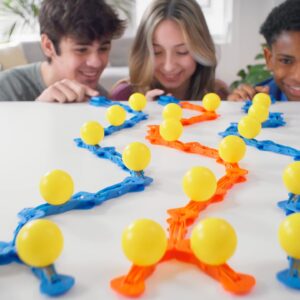 Zip Linx Jumping Domino Action - Hi-Fly Set | Chain Reaction Game - Create Unlimited Designs | Includes 22 ZipLinx, 3 Hi-Fly Balls, and 1 Launcher Key