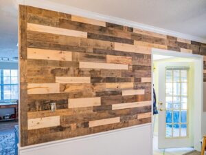 vintage harvest antique wood planks, 100% reclaimed wood, multi-width, multi-color kiln-dried, easy to install, diy accent wall for your home (10 sq. ft.)