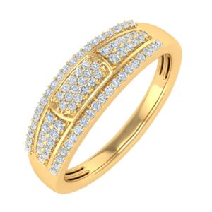 1/4 carat diamond wedding band ring in 10k yellow gold (ring size 10) (i1-i2 clarity)