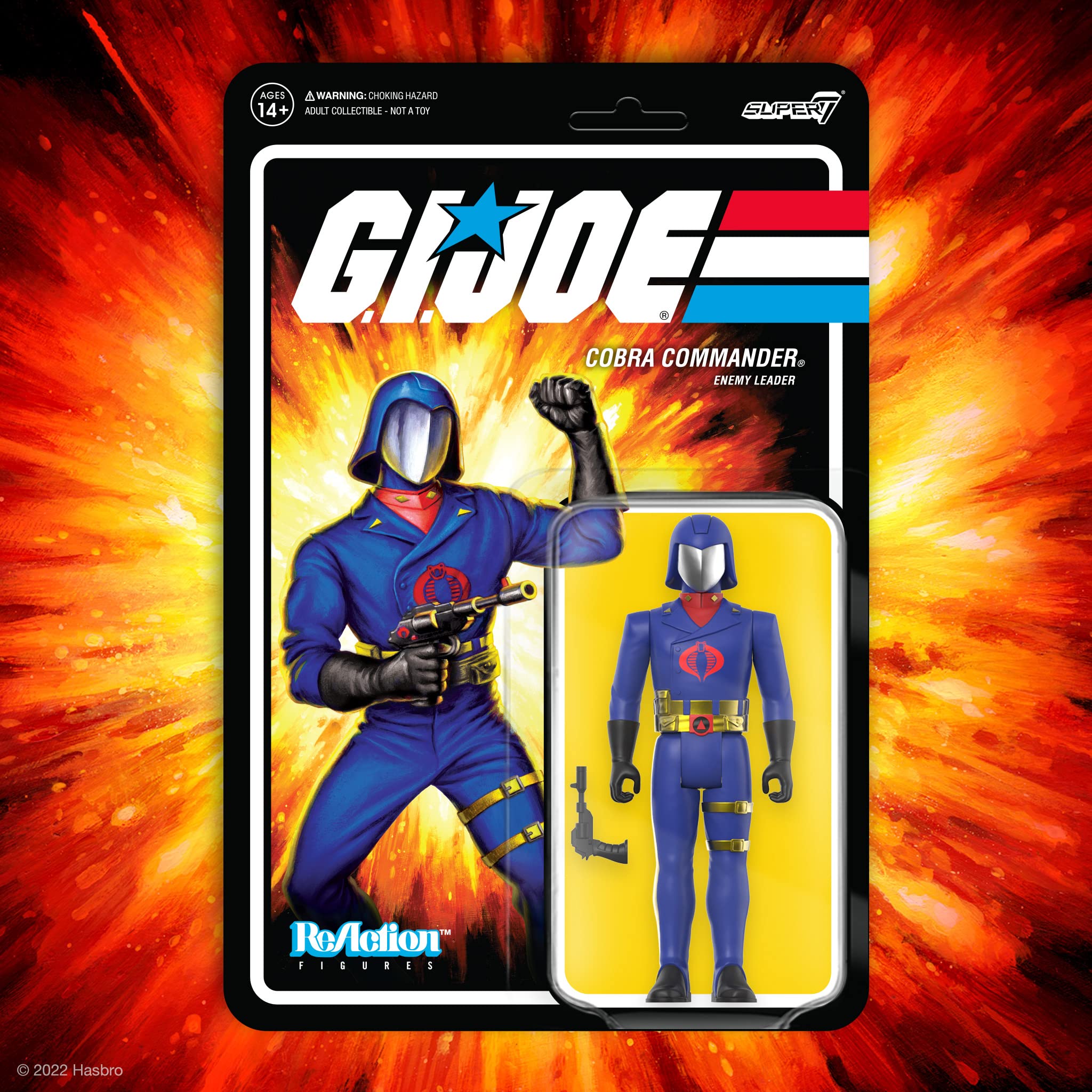 Super7 G.I. Joe Cobra Commander (Toy Colors) 3.75 in Reaction Figure