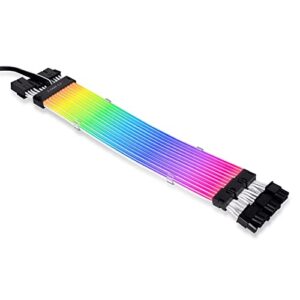 lian li strimer plus v2 triple 8 pin (pw12-pv2) -addressable rgb vga power cable (no controller included) -for triple 8 pin gpu connector for personal computer, pw12-pv2 black