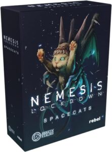 nemesis: lockdown: spacecats - board game expansion by awaken realms - sci-fi horror game - strategy game - cooperative adventure game - adults & teens ages 14+ - 1-5 players - playtime 1-2 hours