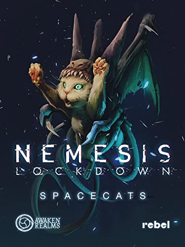 Nemesis: Lockdown: Spacecats - Board Game Expansion by Awaken Realms - Sci-Fi Horror Game - Strategy Game - Cooperative Adventure Game - Adults & Teens Ages 14+ - 1-5 Players - Playtime 1-2 Hours