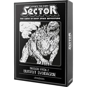 escape the dark sector board game mutant syndrome mission pack 2 - confront gruesome mutations! cooperative sci-fi adventure game for adults, ages 14+, 1-4 players, 45 min playtime, made by themeborne