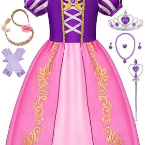 knemmy Princess Costume Dress Up Clothes for Little Girl Halloween Cosplay Christmas Birthday Outfit