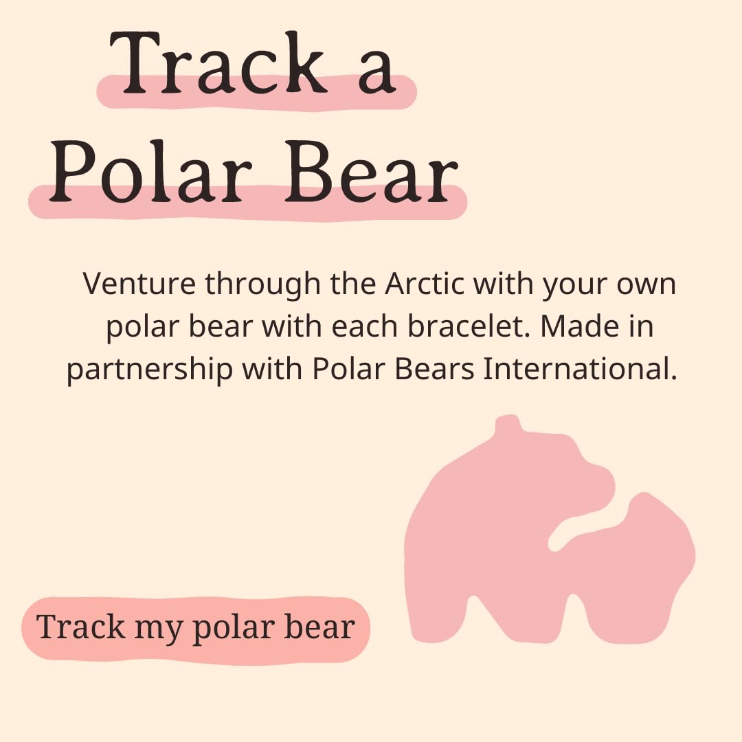 Fahlo Polar Bear Tracking Bracelet, Elastic, supports Polar Bears International, one size fits most for Men and Women