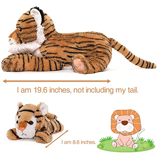 MaoGoLan Tiger Stuffed Animals, Stuffed Mommy Tiger with 3 Cubs, 4 PCs Large Tiger Plush Set for Boys Girls, Birthday Gift 20 inches