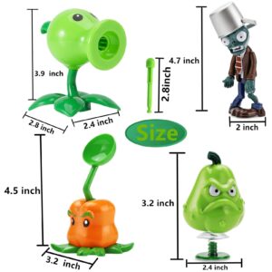 JHESAO 4 PCS Plants and Zombies Toys Action Figures Zombies PVZ Toys Sets 1 2 Series Great Gifts for Kids and Fans,Birthday and Christmas Party